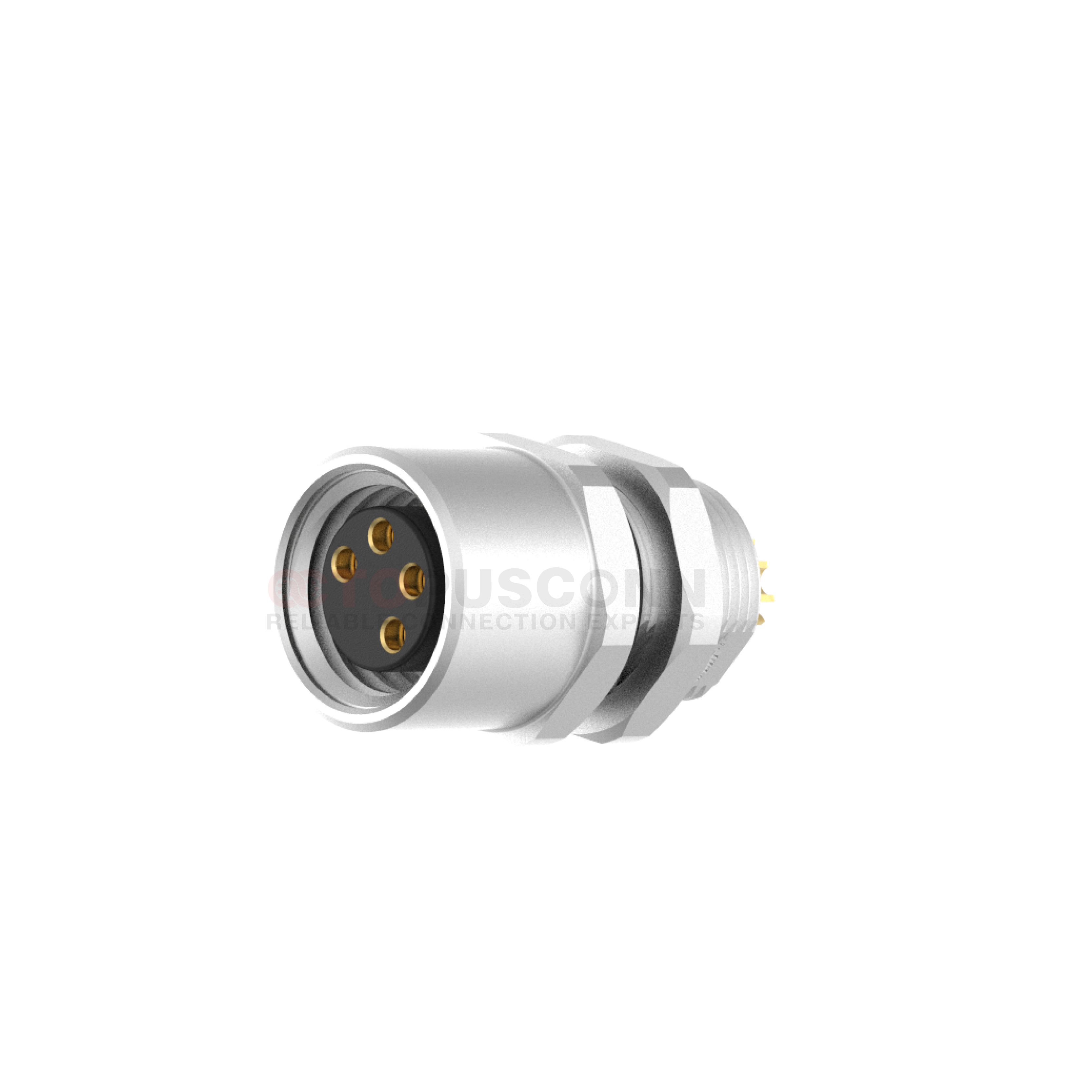 Female M8 circular connector, panel - type, front - of - panel mounting ...