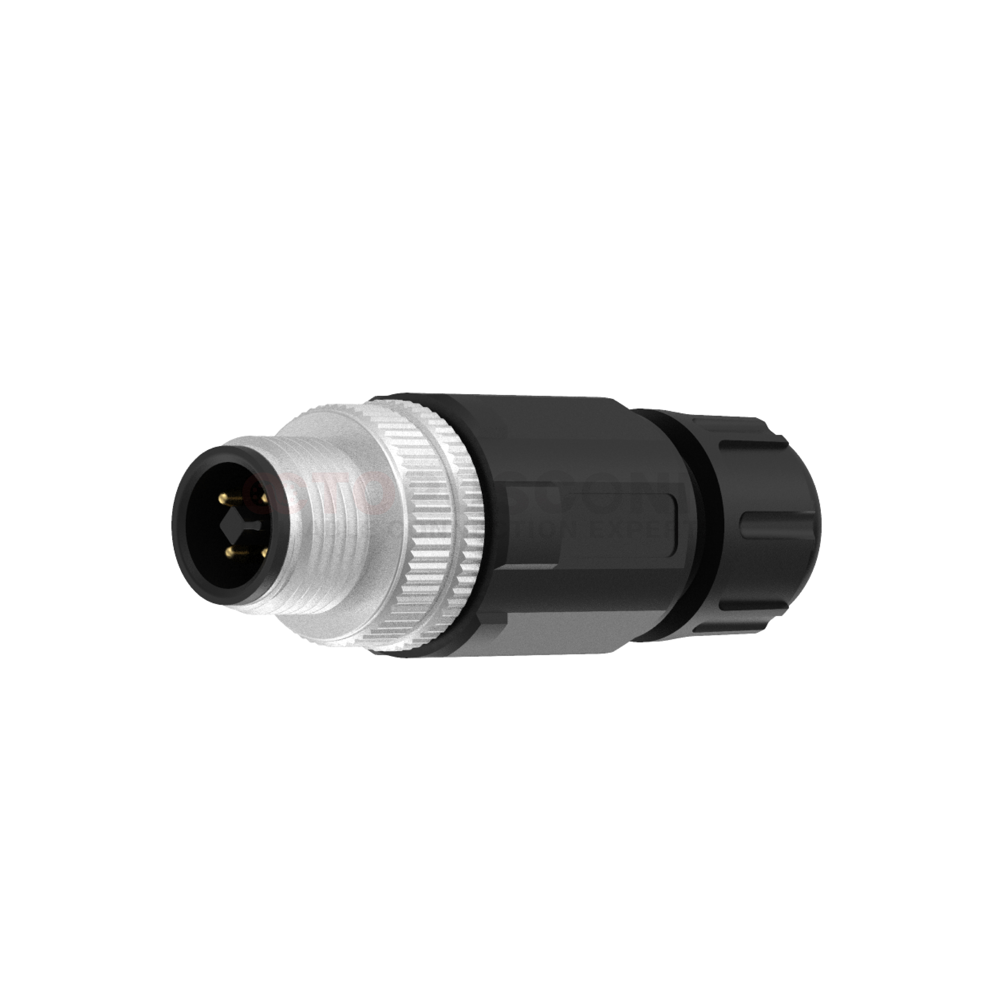 M12 T Coded Connectors Straight Plastic Assembled 4PIN Male Solder Type ...