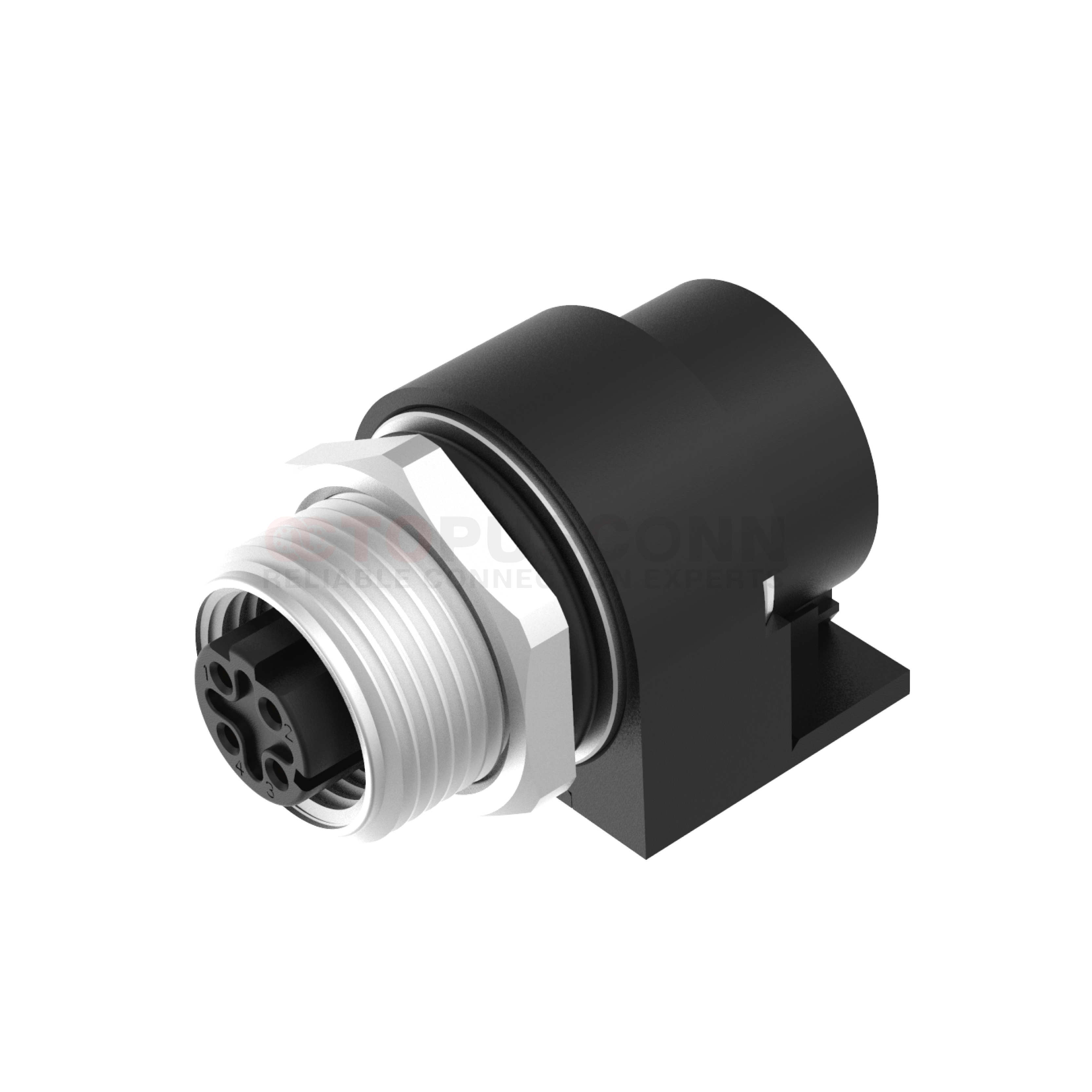 M12 D Coded Connectors Plate Rear Mount 4PIN Female Plug plate type M15 ...