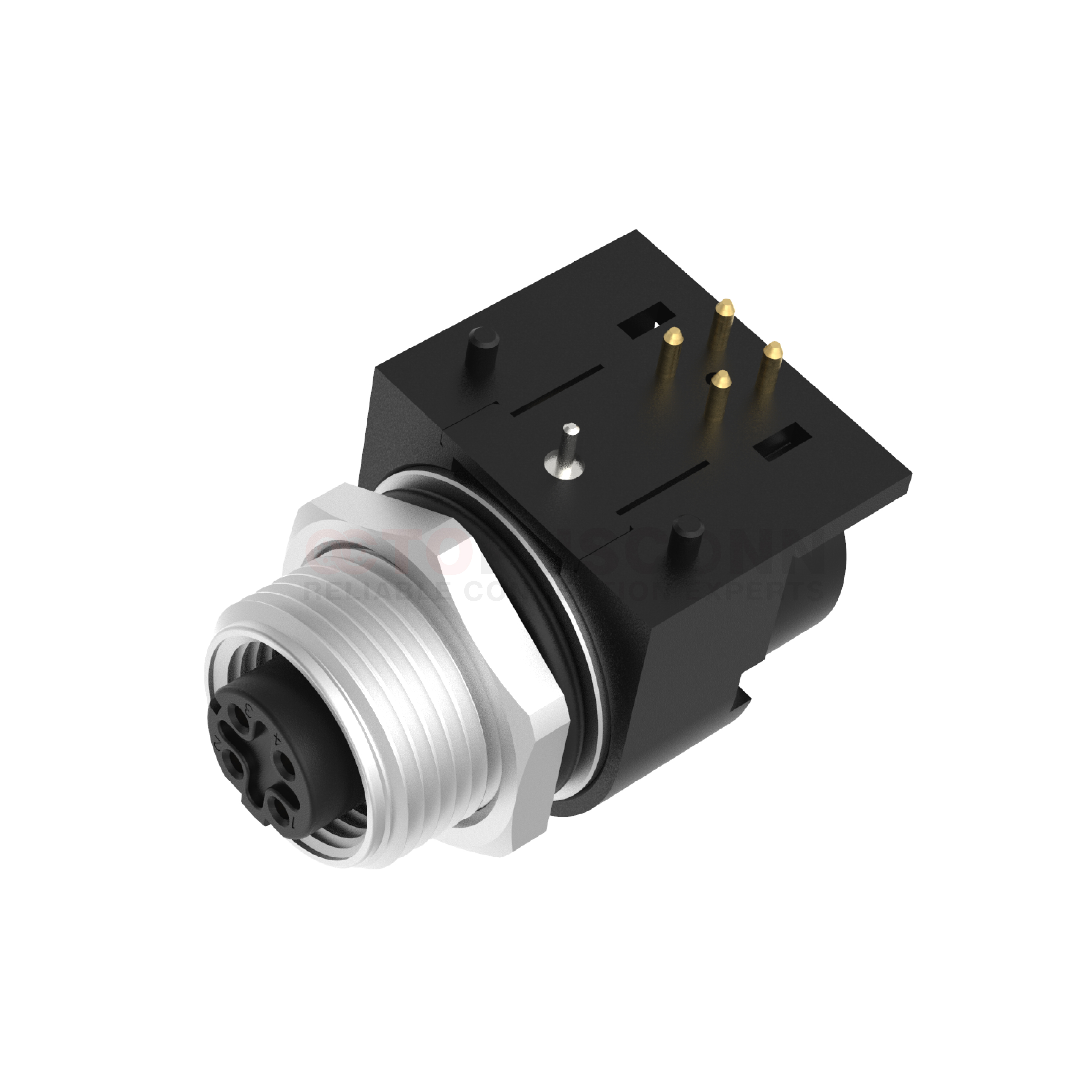 M12 D Coded Connectors Plate Rear Mount 4PIN Female Plug plate type M15 ...