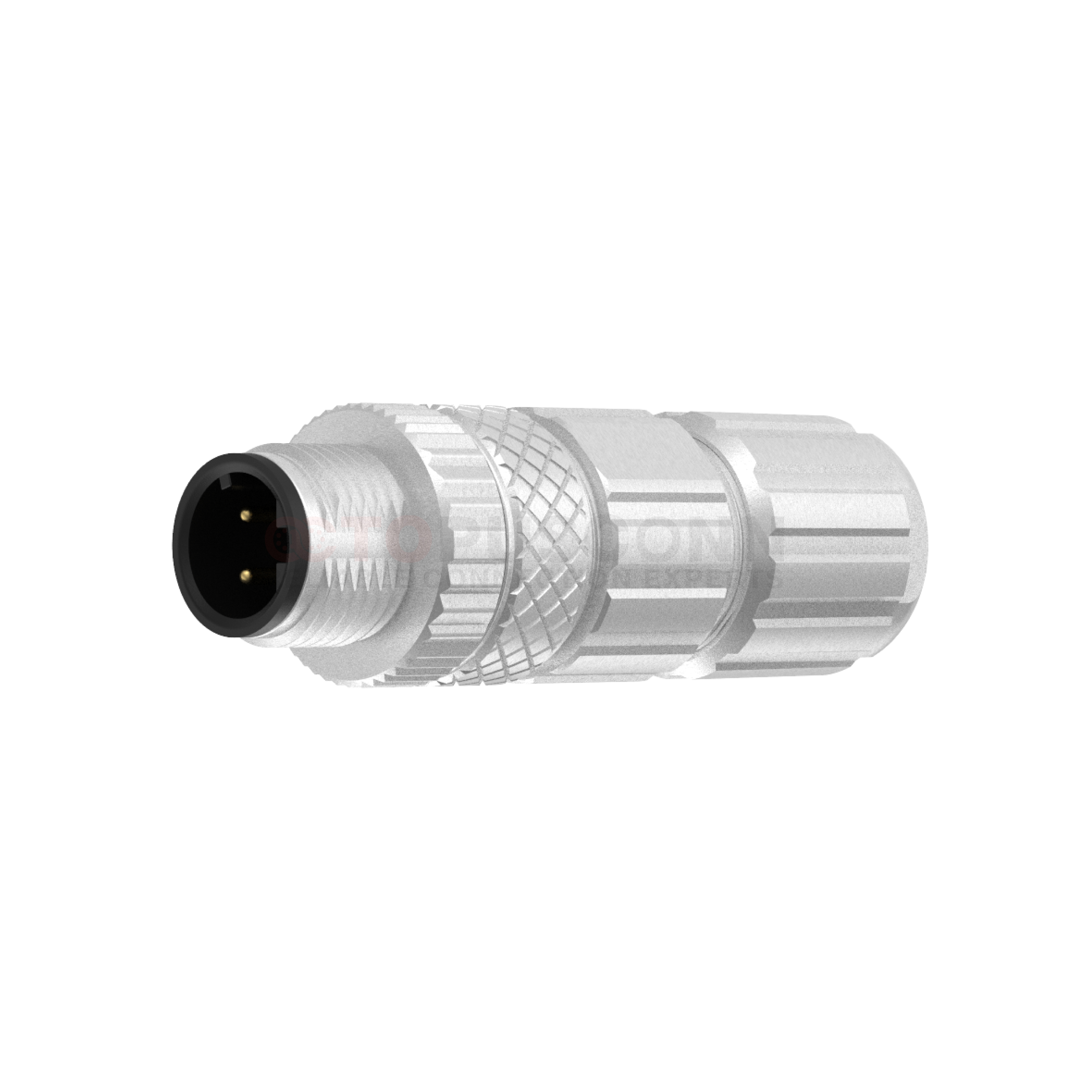 M12 D Coded Connectors Straight Metal Assembled 4PIN Male Screw type ...